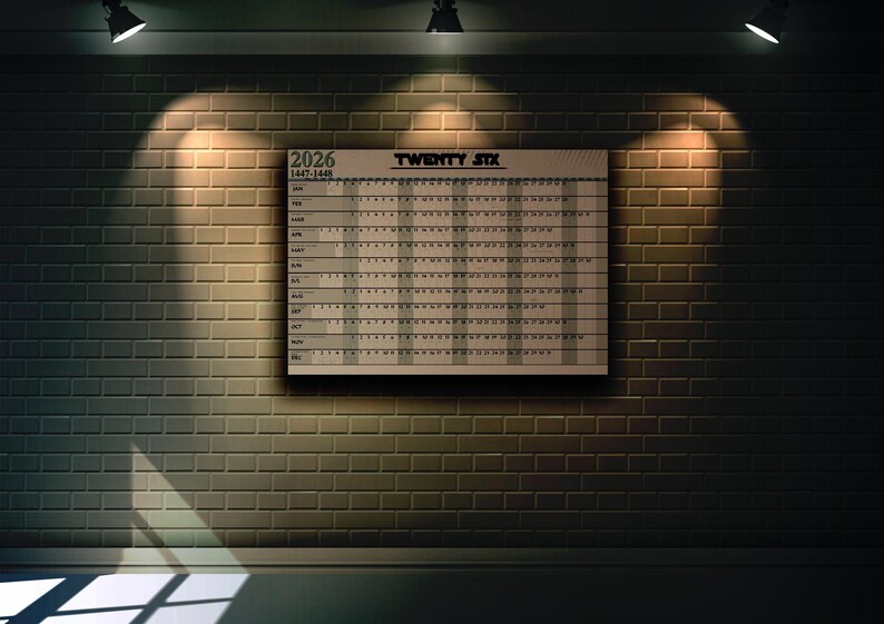 2026 Wall Calendar A2 – Hijri & Gregorian – Printable PDF – Islamic ...