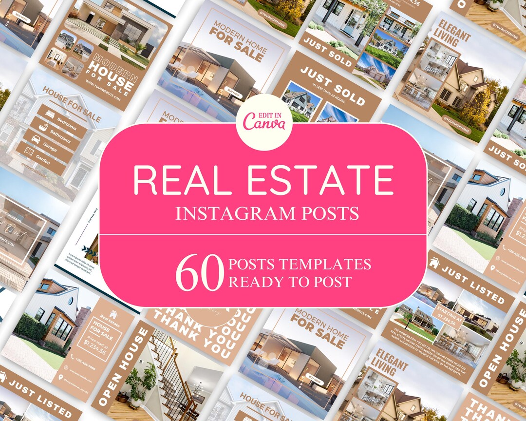 Luxury Real Estate Instagram Posts Templates, Realtor Social Media ...