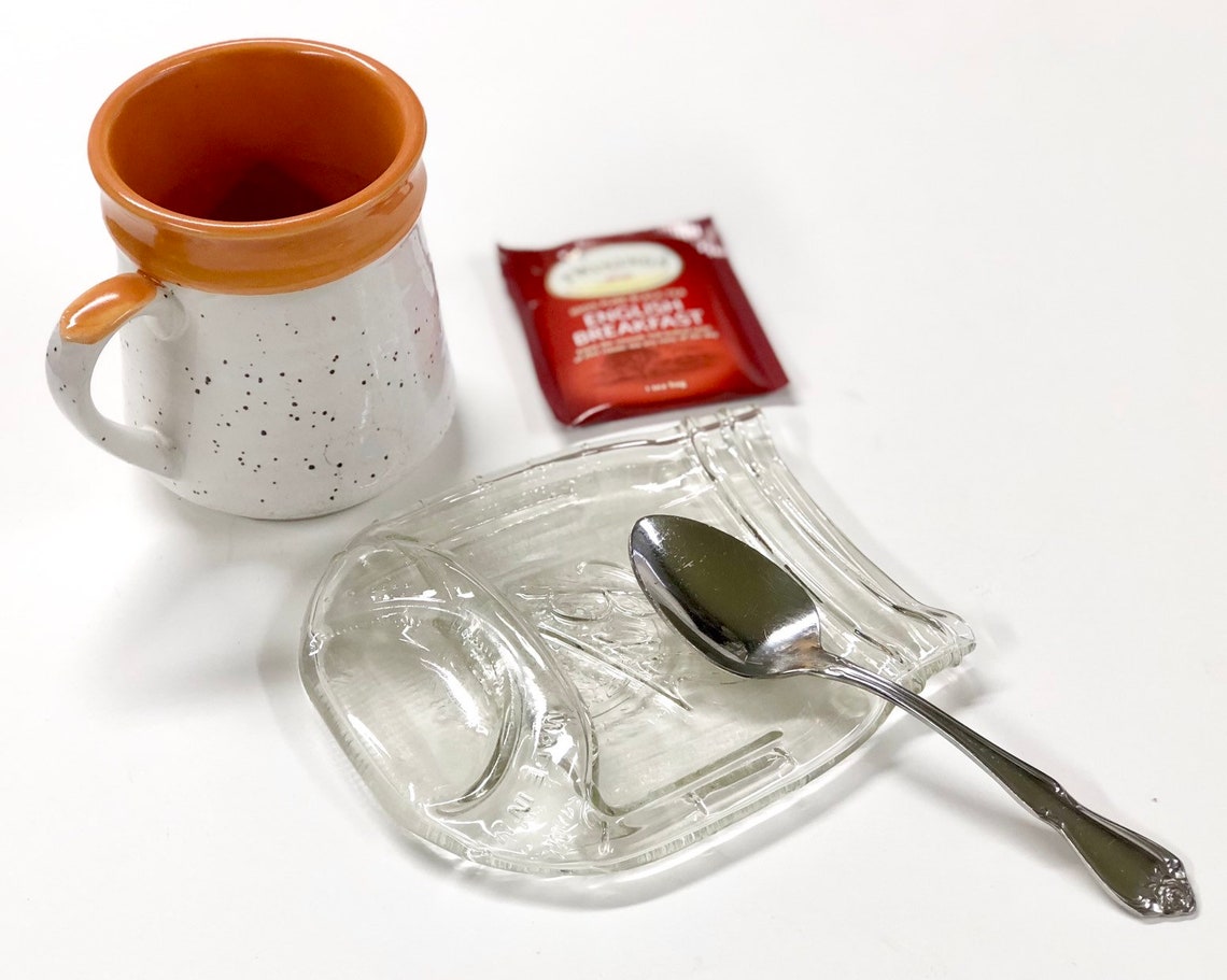 Melted Mason Jar Spoon Rest, Clear Glass Ball Jar Spoon Rest, Spoon ...