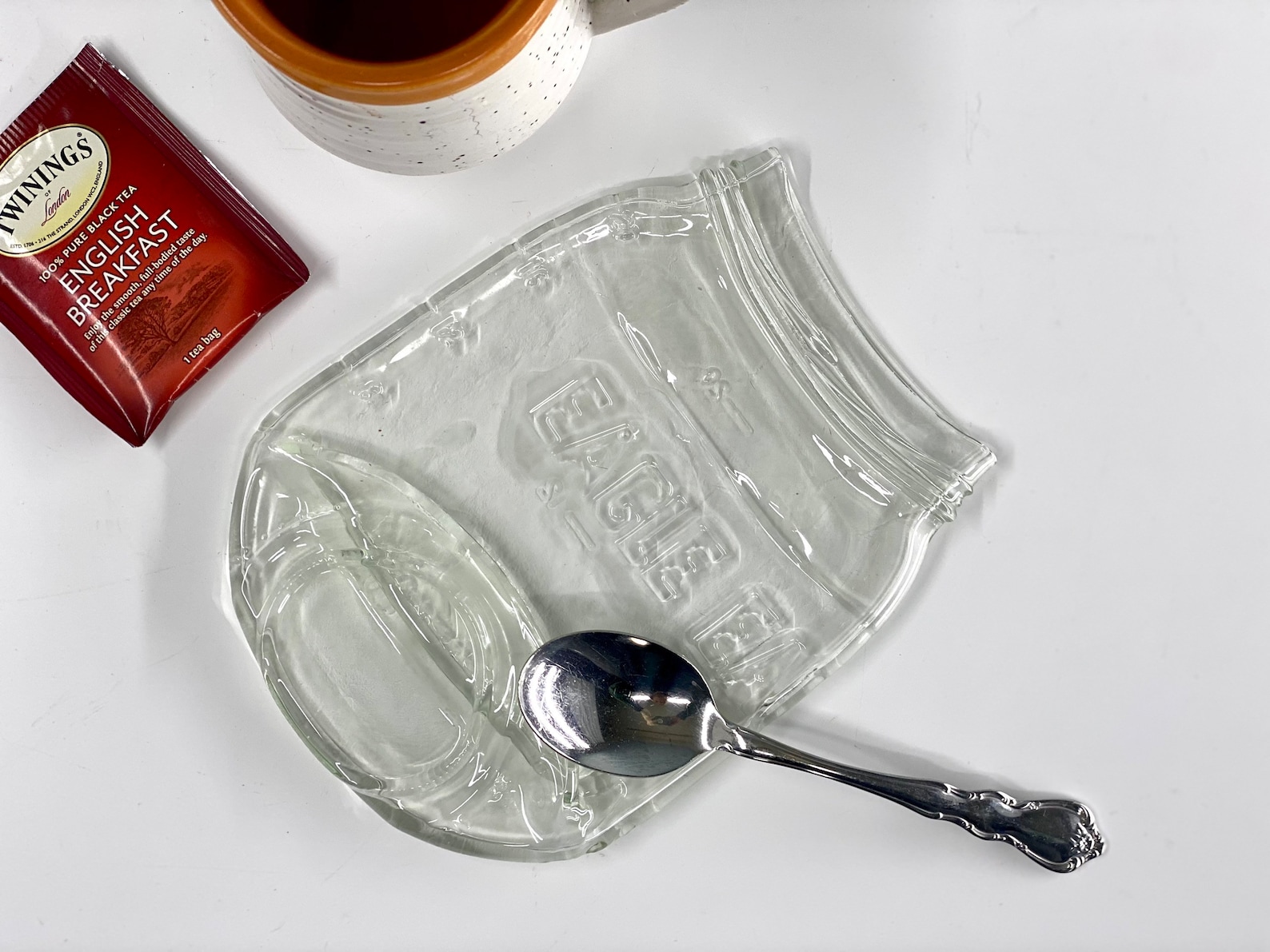 Big Melted Eagle Mason Jar Spoon Rest, Large Clear Glass Ball Jar Spoon ...