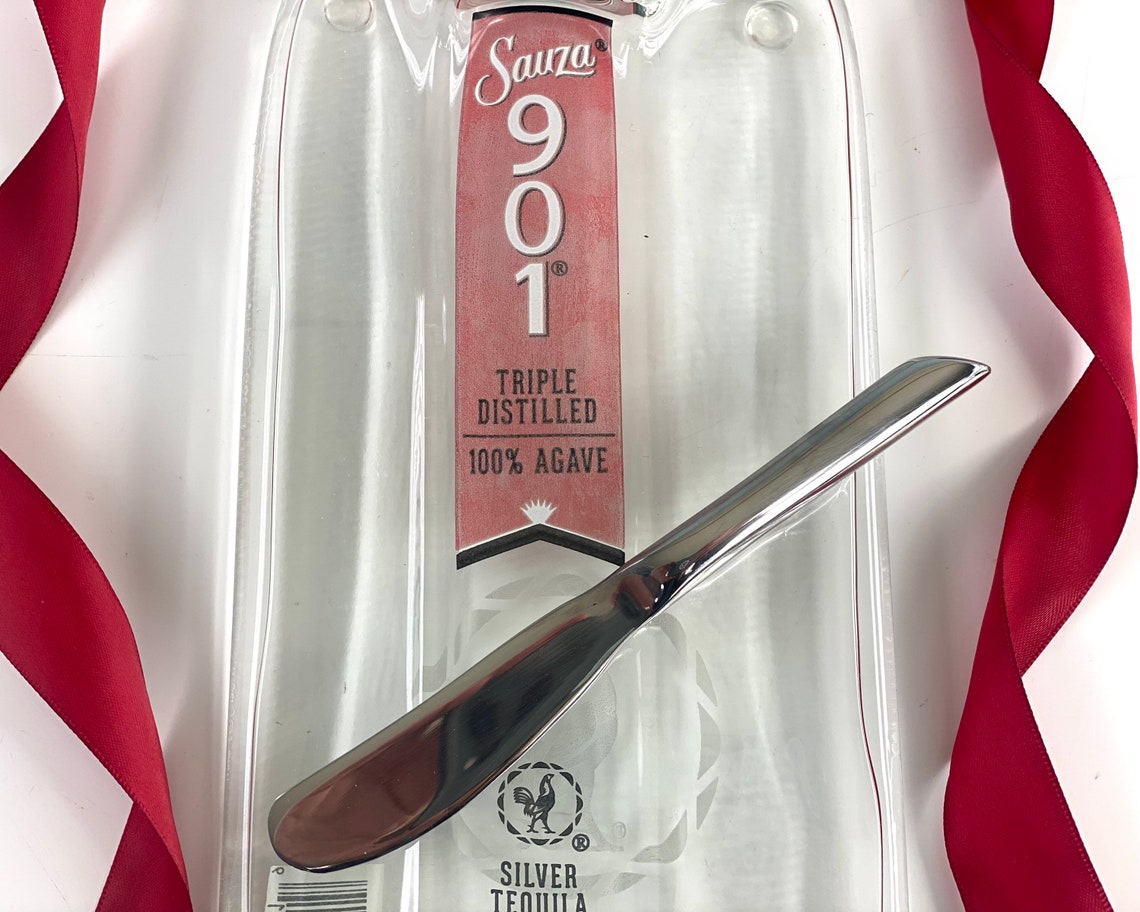 Sauza 901 Tequila Melted Bottle Cheese Tray, Flattened Bottle Spoon ...