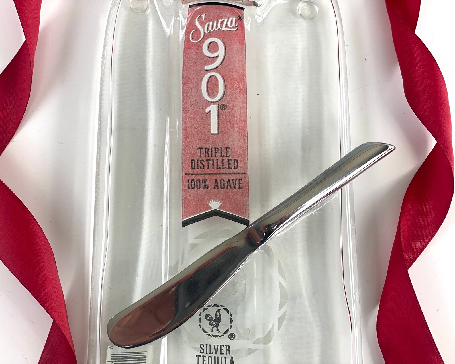 Sauza 901 Tequila Melted Bottle Cheese Tray, Flattened Bottle Spoon ...
