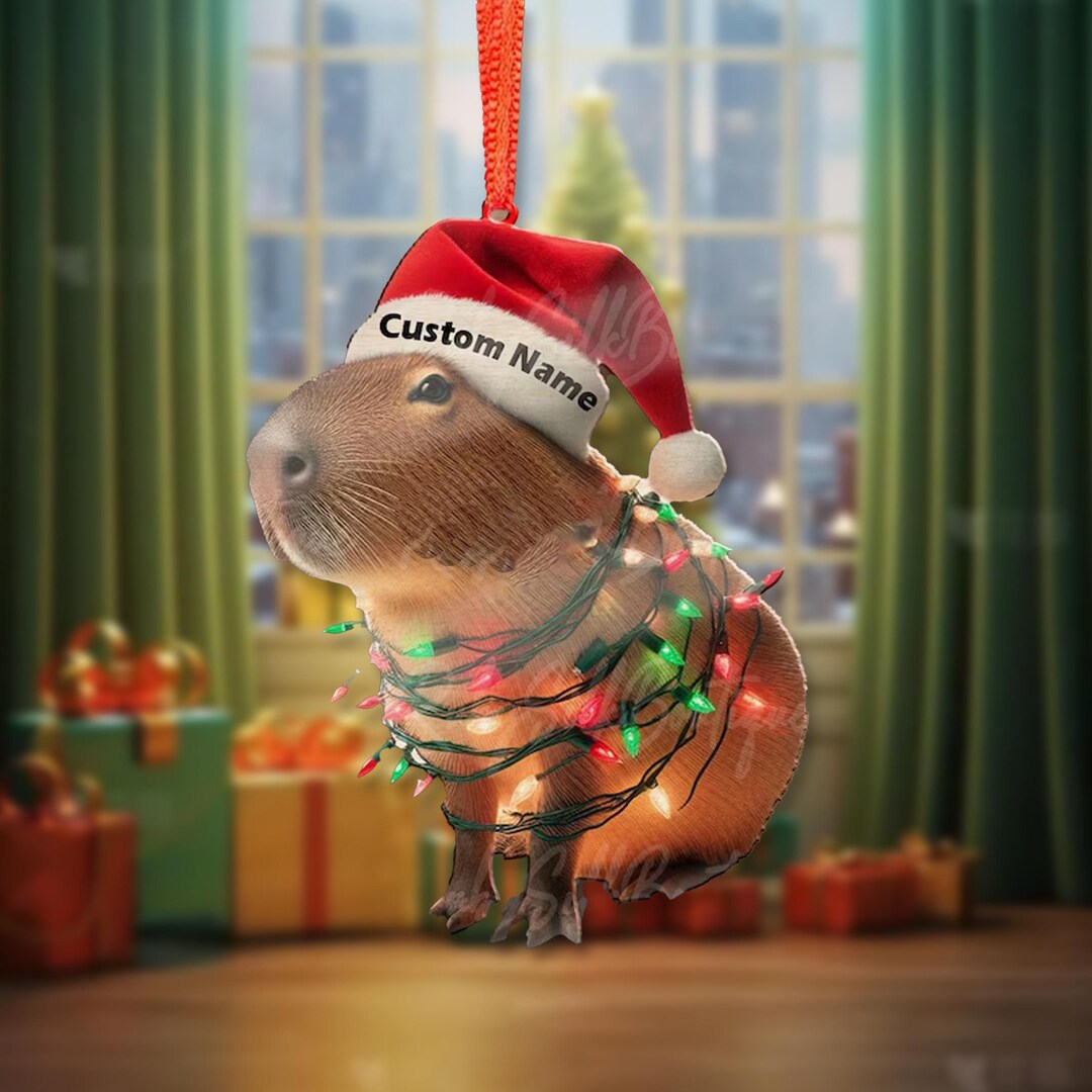 Personalized Capybara Christmas Ornament, Custom Animal Lover Xmas ...