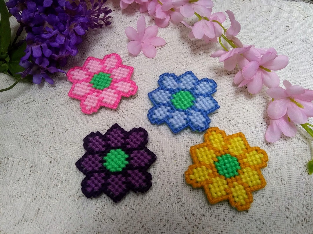 Spring Flower Plastic Canvas Refrigerator Magnets, Spring Kitchen Decor ...