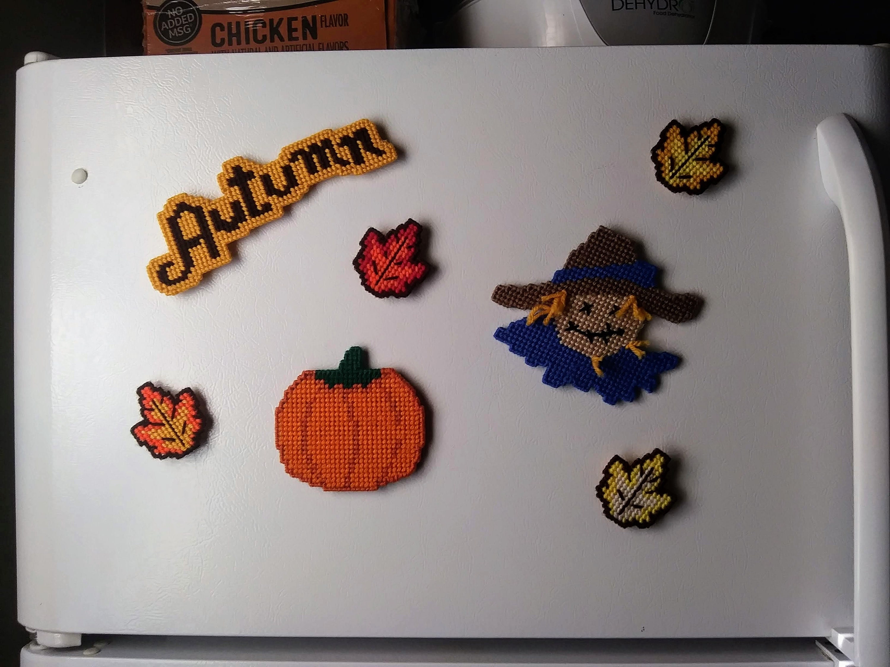 Autumn Plastic Canvas Refrigerator Magnet: Fall Kitchen Decor - Etsy