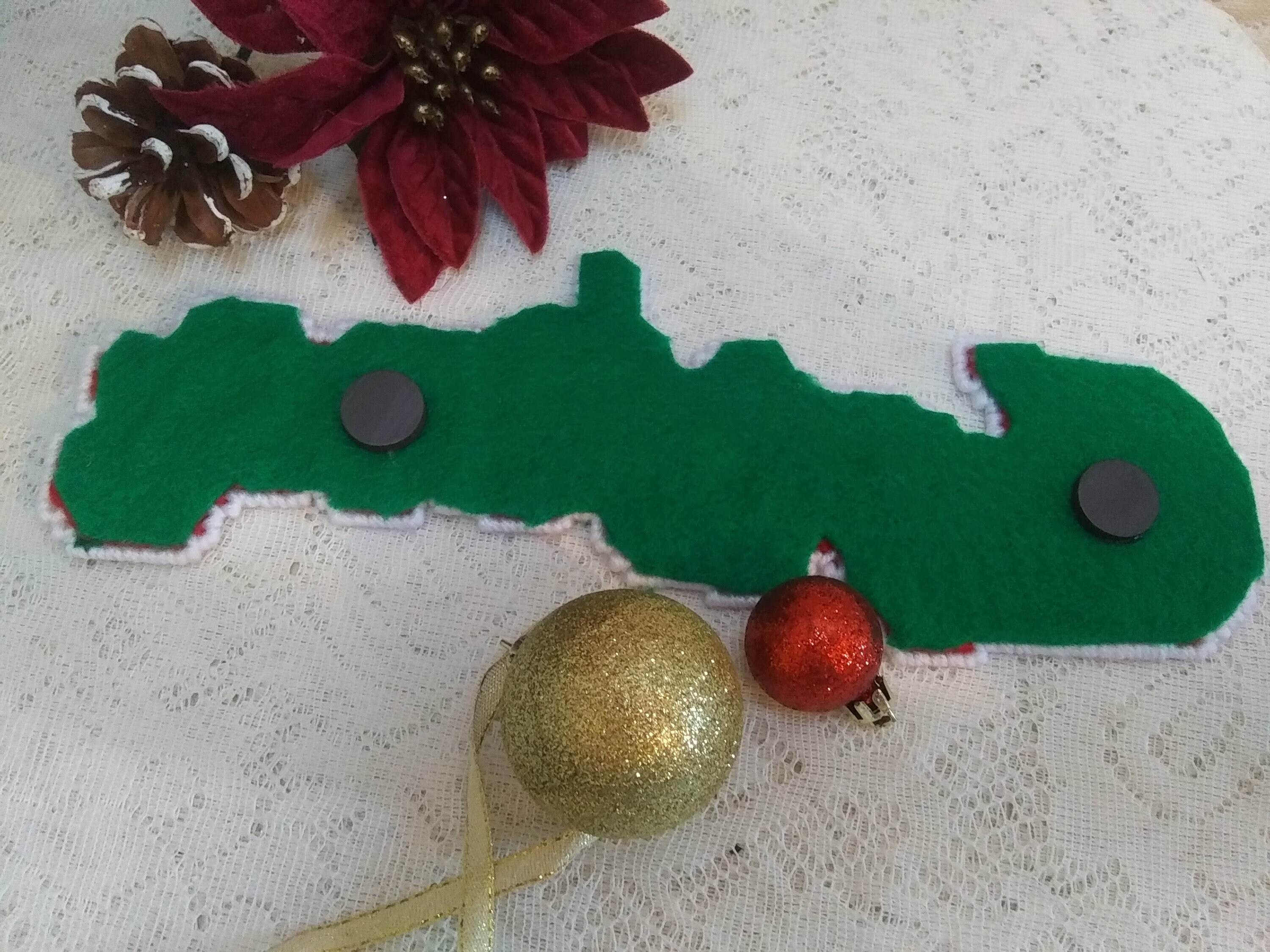 The Word Christmas Plastic Canvas Refrigerator Magnet in Red Green and ...