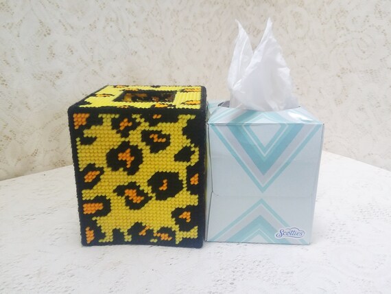 Yellow Leopard Print Plastic Canvas Tissue Box Cover Colorful African Animal Print Decor Funky Boho Hippie Dorm Decor Gift for Teen Girl Etsy