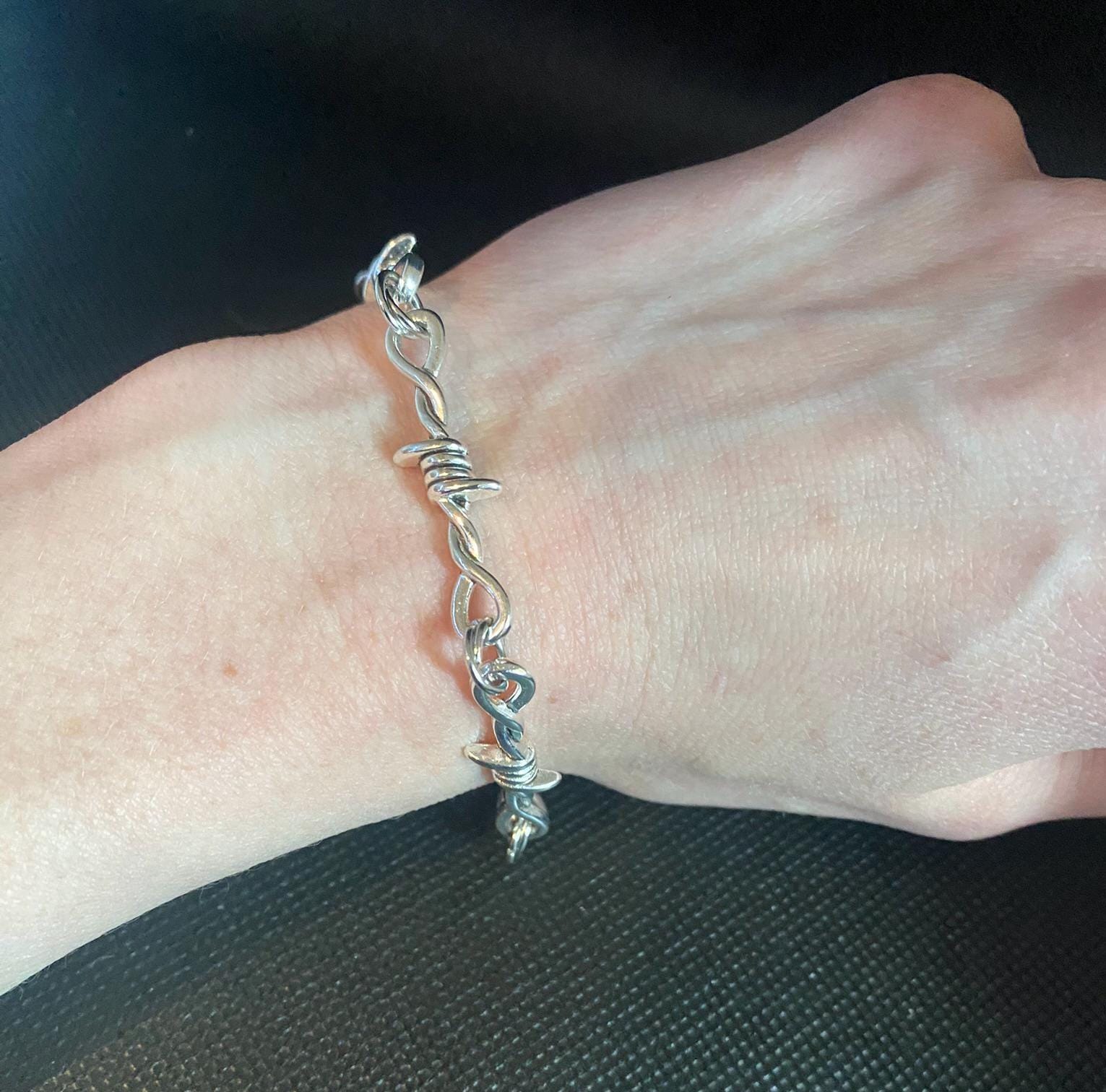 Barbed Wire Thorns Link Bracelet Y2k Trendy Cute Silvery Jewelry ...