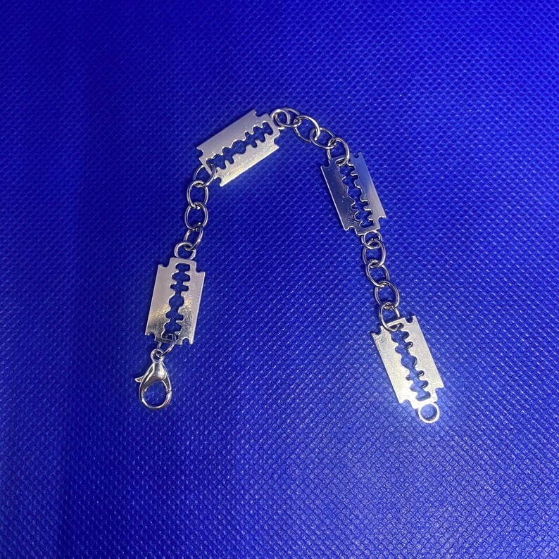 Razor Blade Chain Bracelet Y2k Trendy Cute Silvery Jewelry Greyday ...