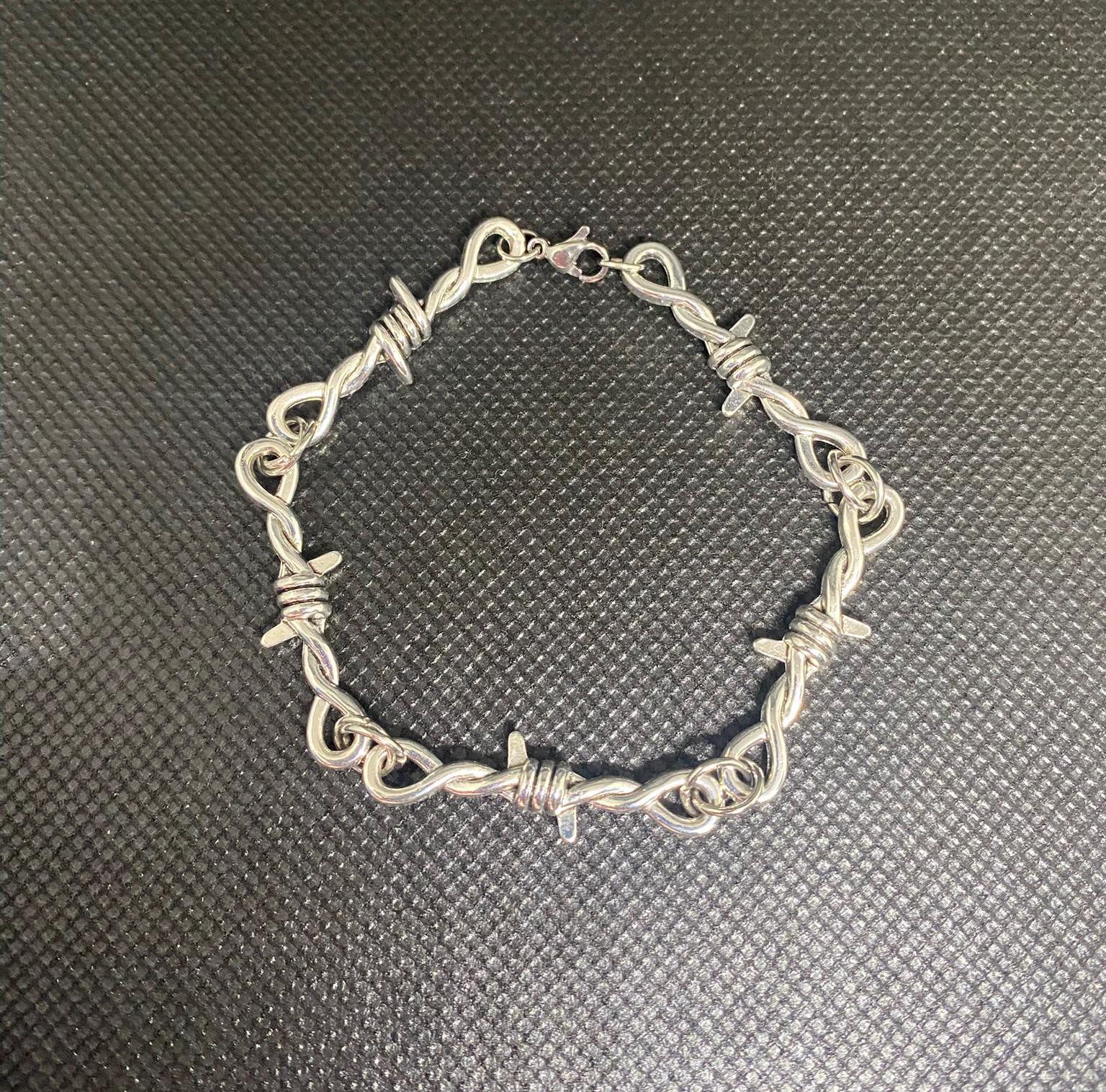 Barbed Wire Thorns Link Bracelet Y2k Trendy Cute Silvery Jewelry ...