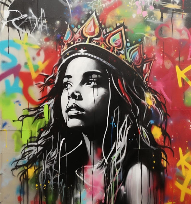 Banksy Inspired Graffiti Girl - Etsy