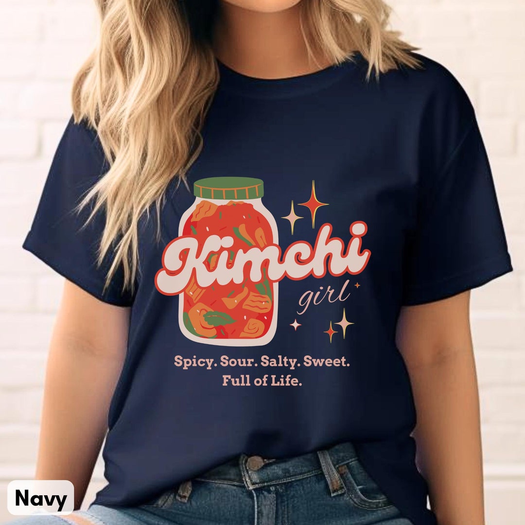 Kimchi Girl Shirt Retro Korean Food Tshirt Funny Kimchi Life Top Star ...