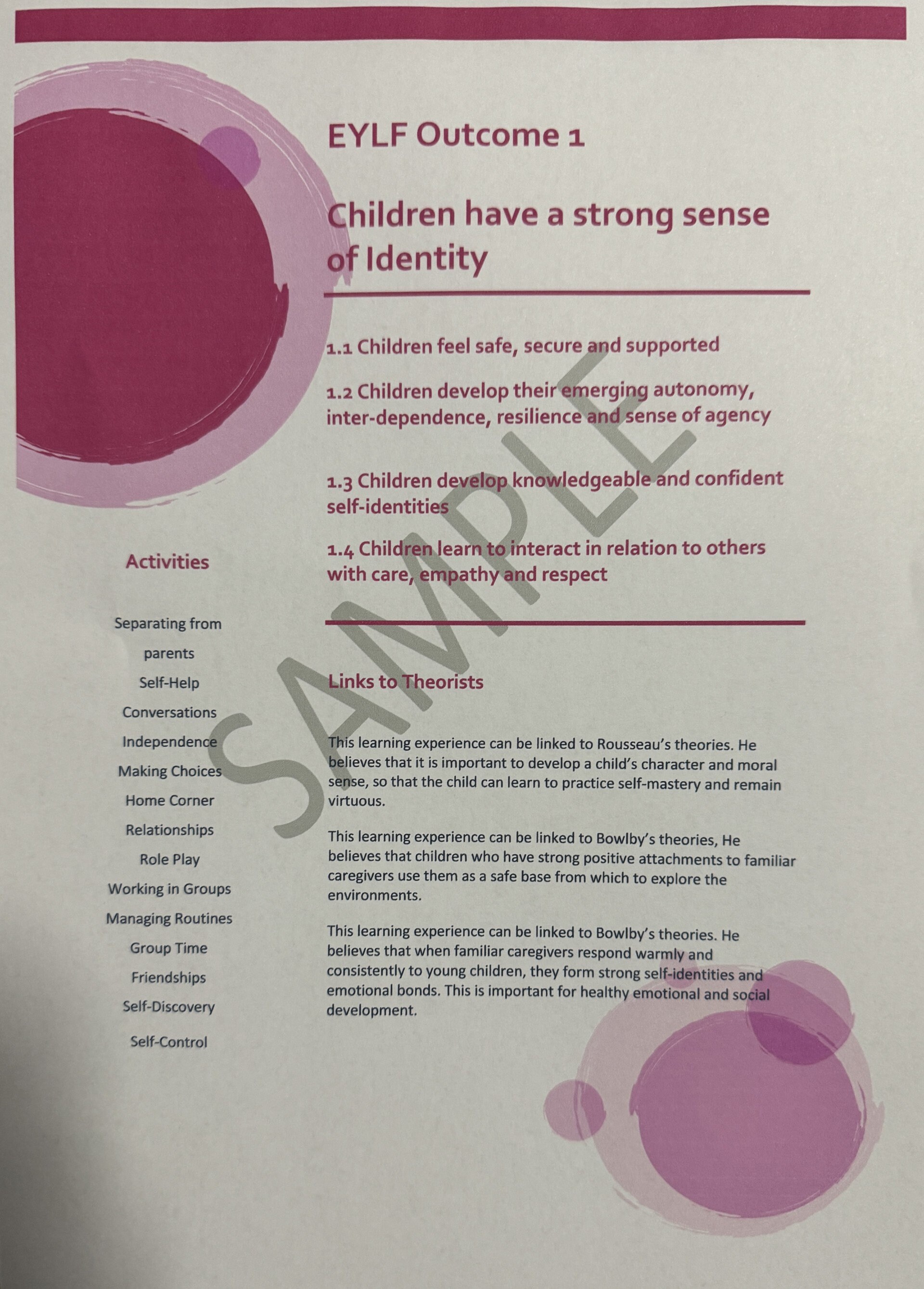 Early Years Learning Framework 1 Poster A4 Size for Each Outcome 5 ...