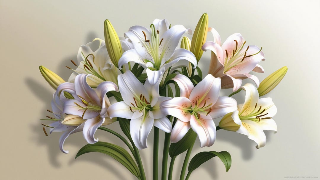 3D Flowers Realistic Digital Art - Etsy