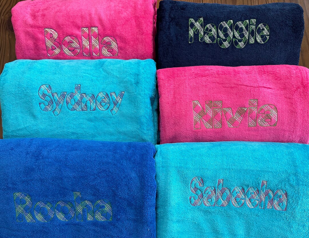 Beach & Pool Towel Embroidered Personalized - Etsy