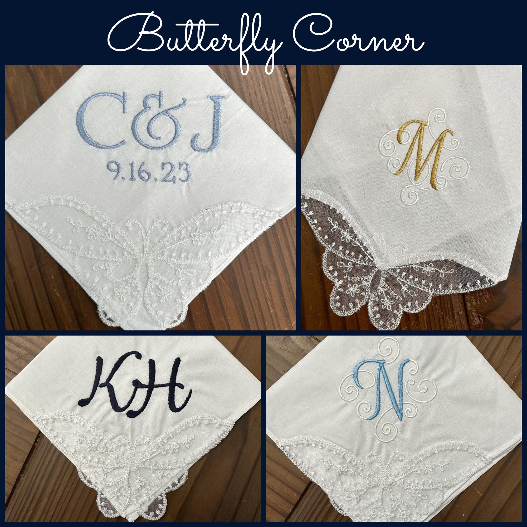 Custom Monogrammed and Personalized Hankerchiefs - Wedding Hankie - Etsy