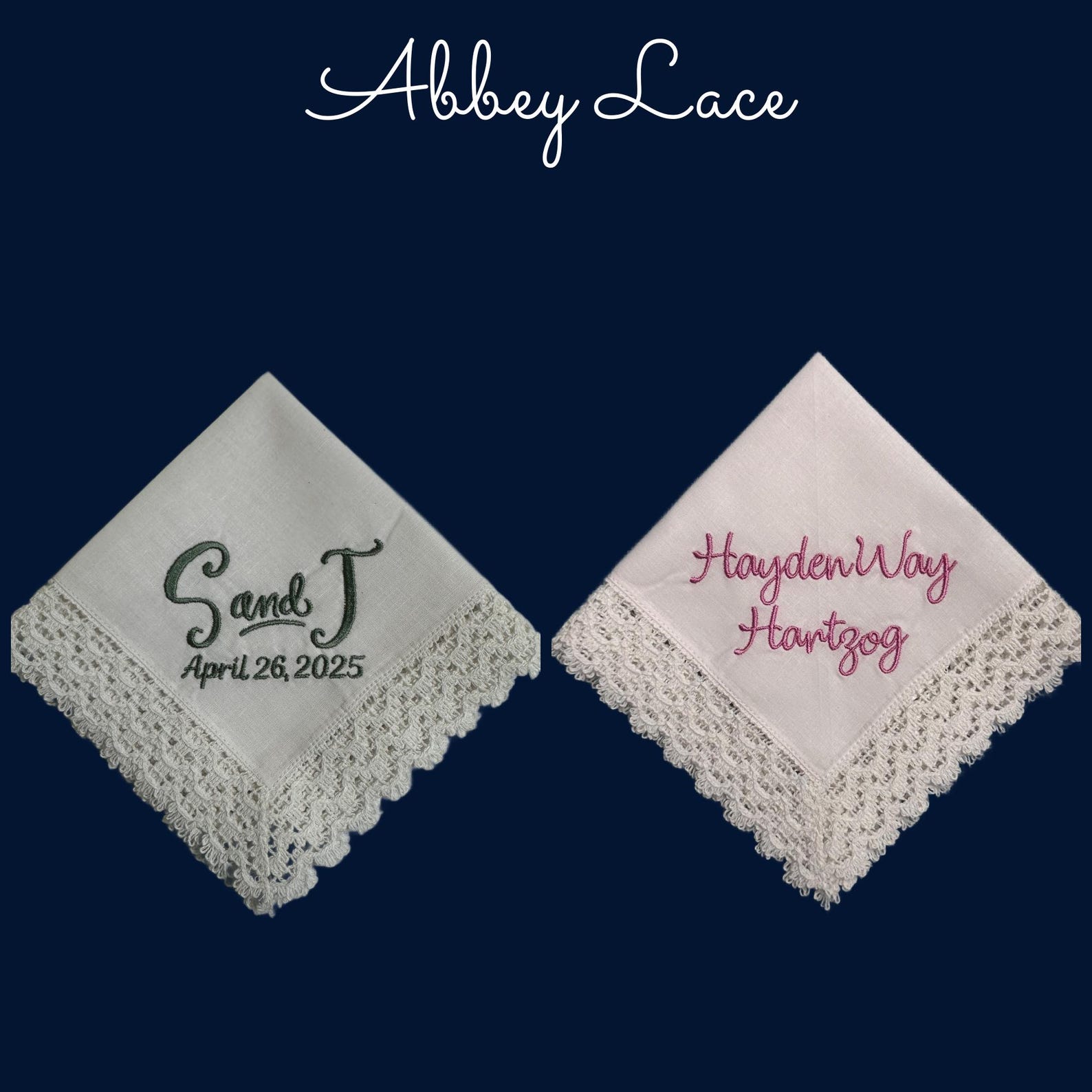 Custom Monogrammed and Personalized Hankerchiefs - Wedding Hankie - Etsy