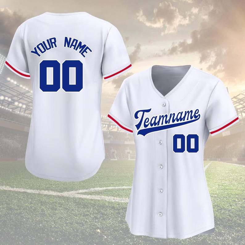 Custom Women's Slim Fit Baseball Jersey Stitched Printed Softball ...
