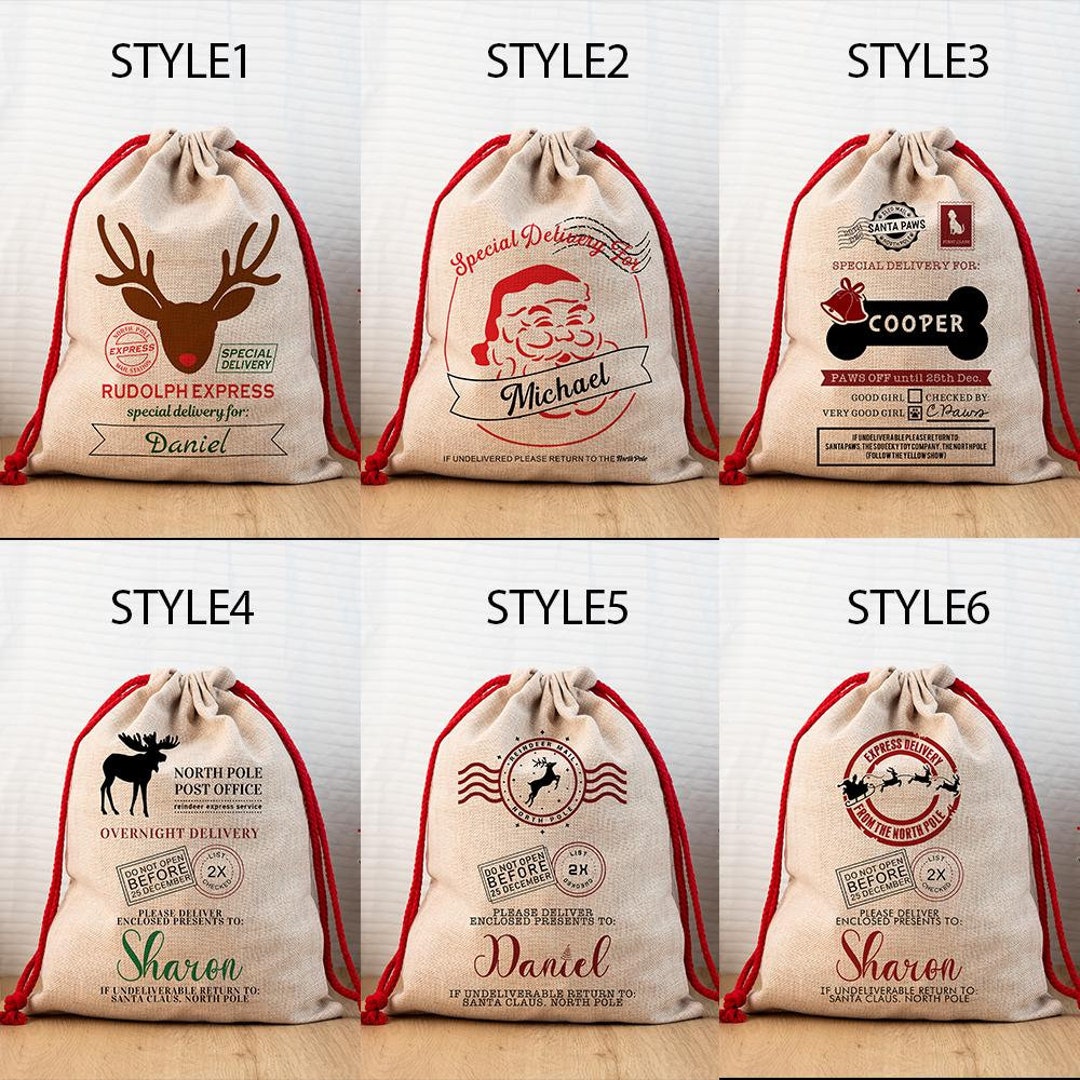 Custom Large Santa Sack Bags,personalized Name Gift Christmas Sack ...