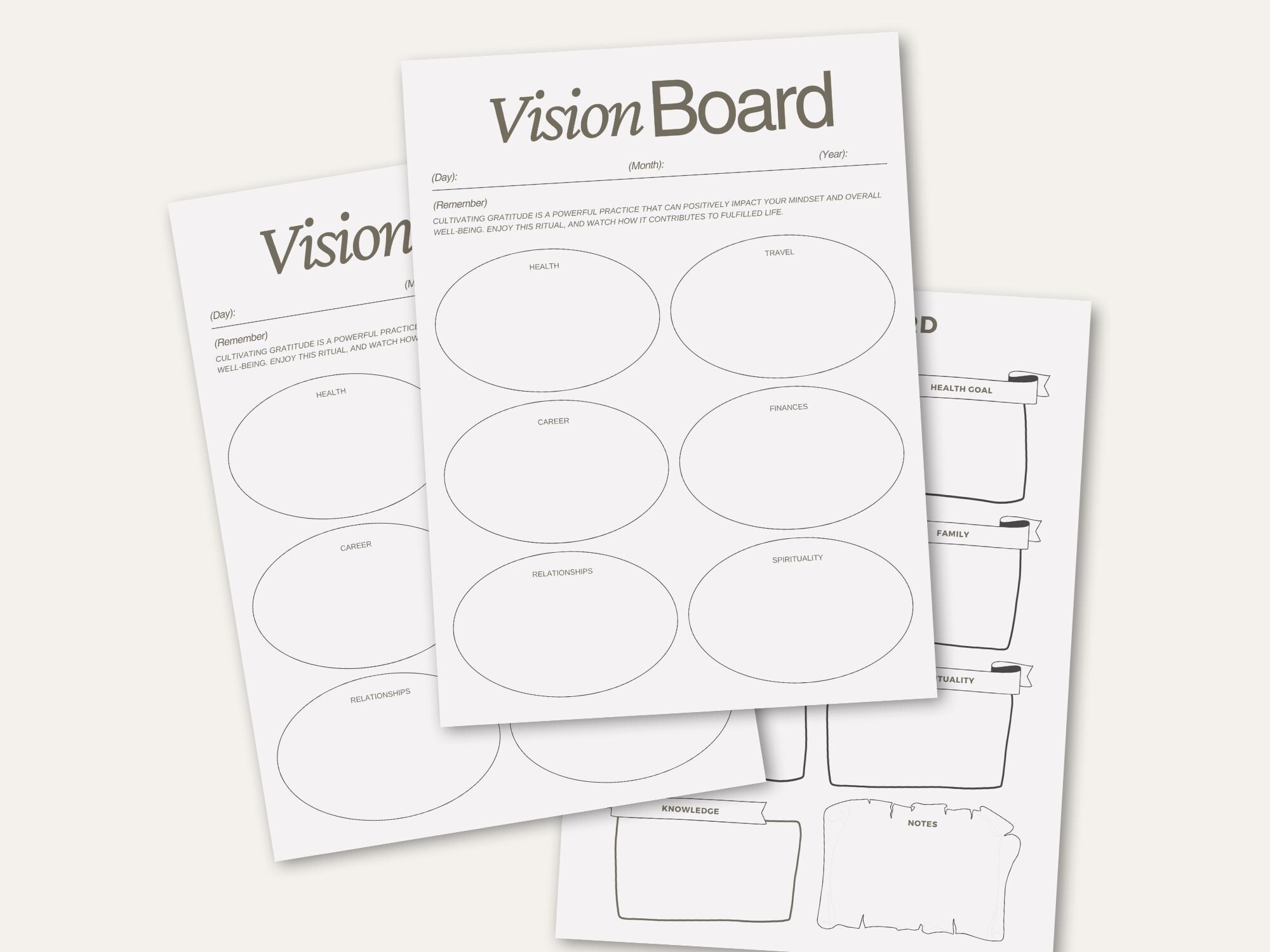 Printable Vision Board Journal – Create Your Dream Life With Easy-to ...