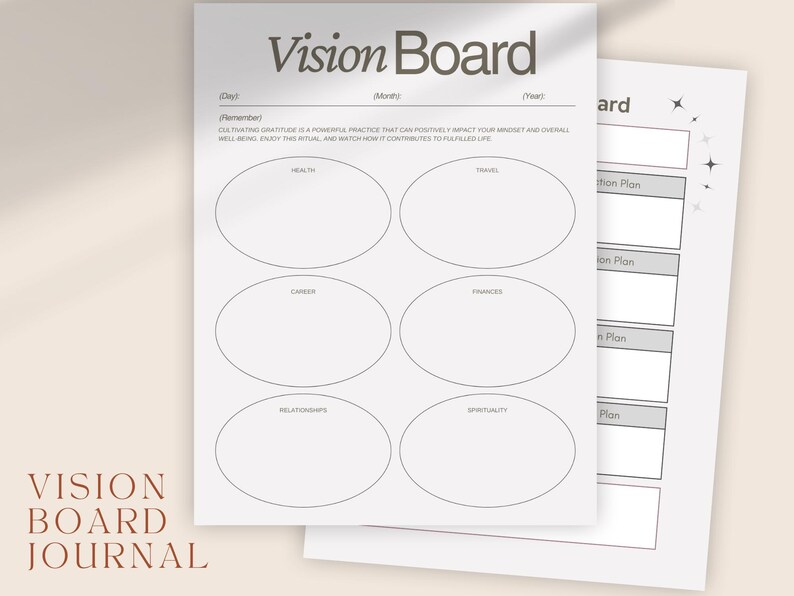 Printable Vision Board Journal – Create Your Dream Life With Easy-to ...