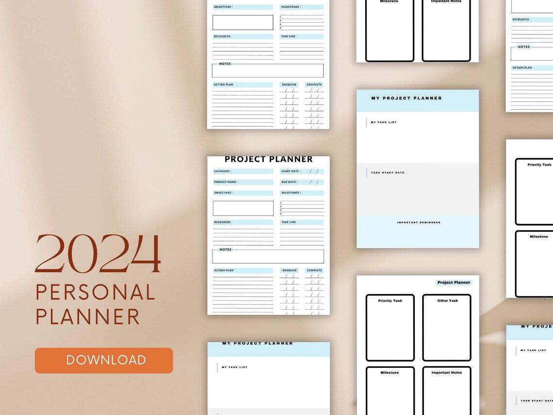 Comprehensive Project Planner | Printable & Digital | Organize Projects ...