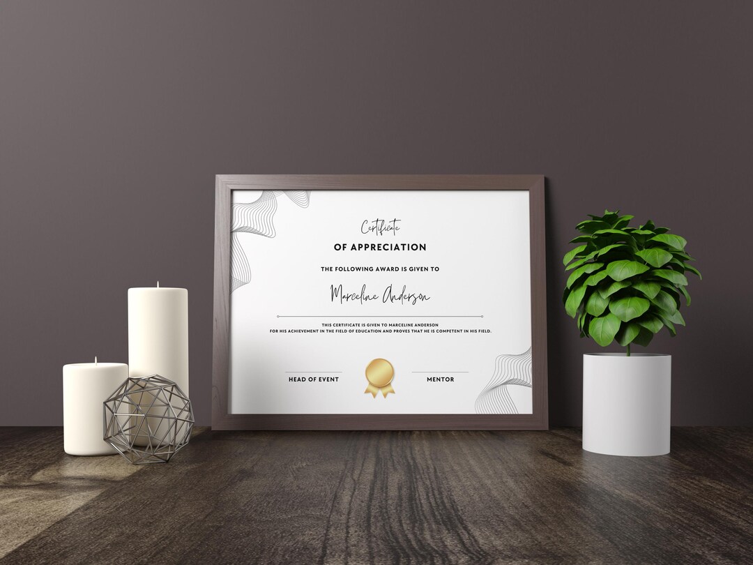 Editable Certificate of Appreciation | Digital Prints | Award | Digital ...
