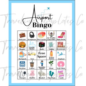 Airport Bingo Digital Printable for Kids, Digital Download, Bingo ...