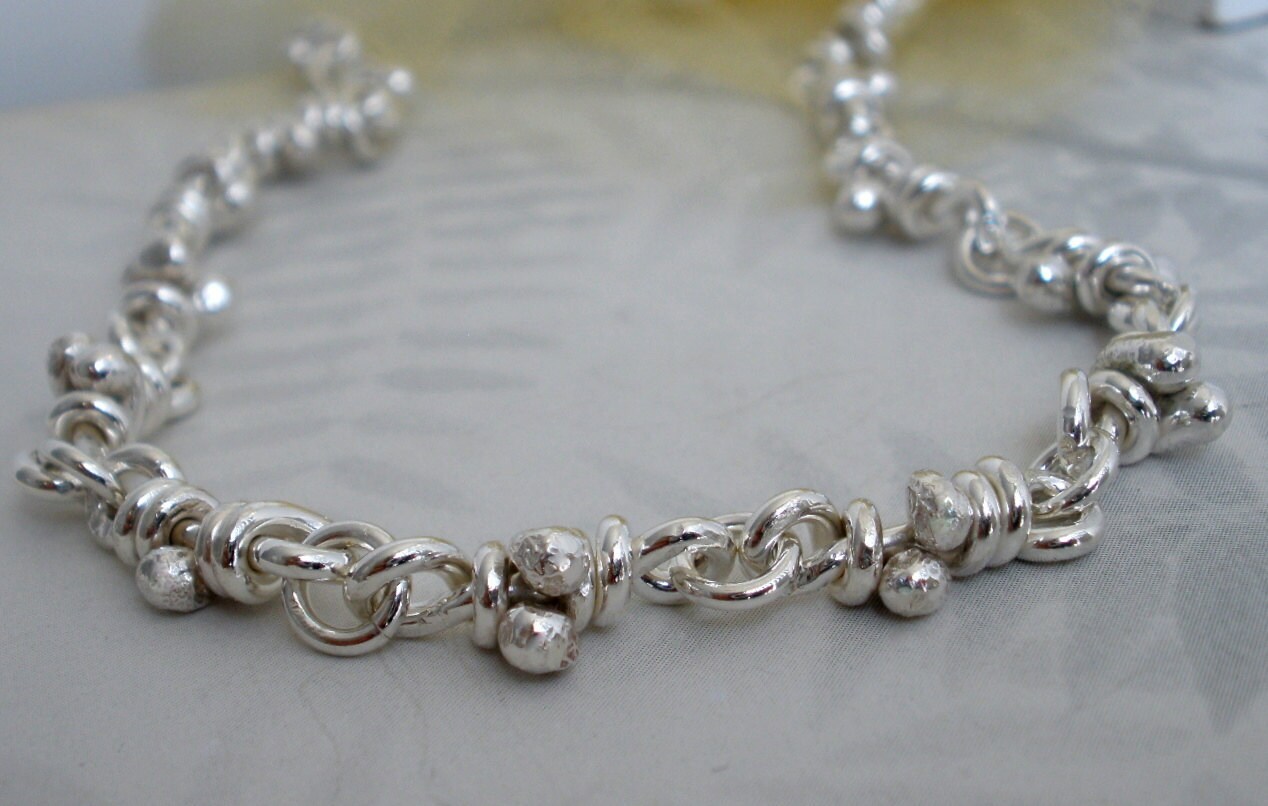 Ra. Sterling Silver Knots Necklace. Knot Link. Linked Sturdy | Etsy