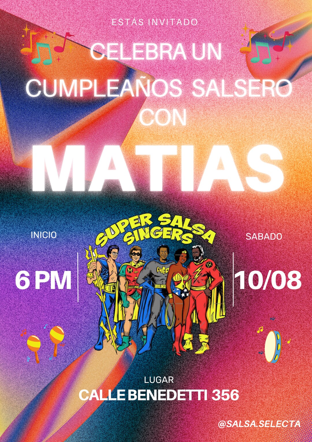 Salsa Invitation Template 1 - Etsy