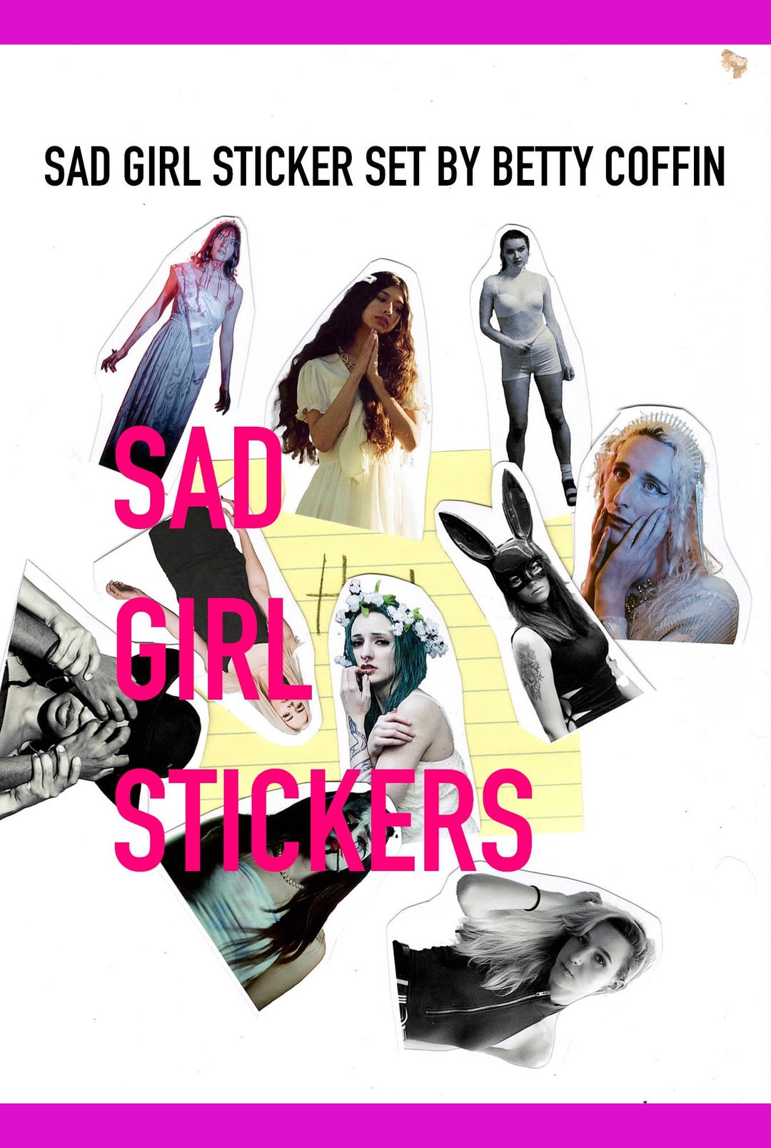Sad Girl Sticker Pack10 Sad Girl/emo/goth Stickers With Original ...