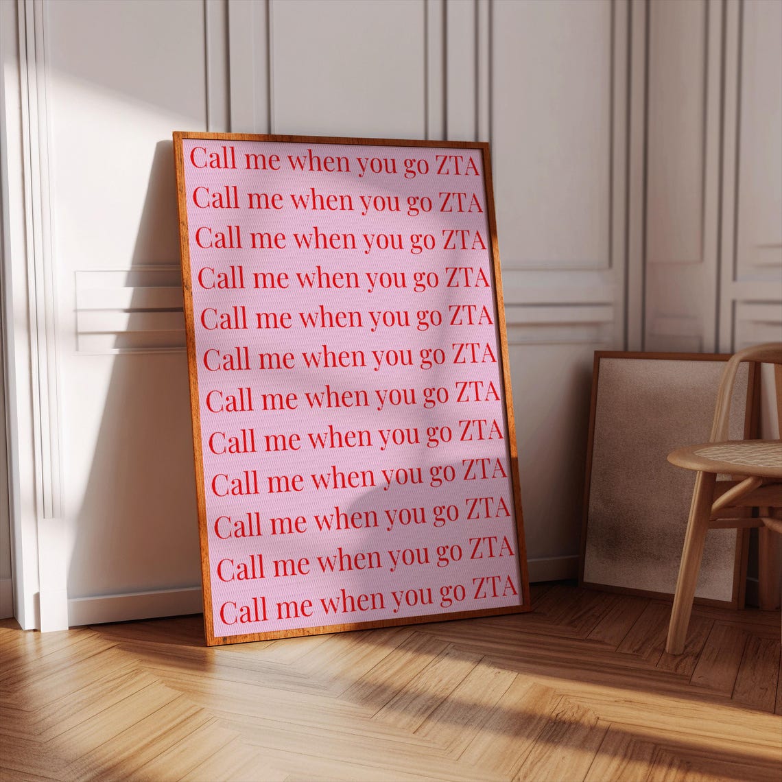 Zeta Sorority Wall Art, Preppy Room Decor, Sorority Decor, Pink Wall ...