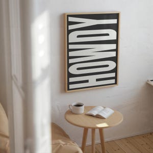 Howdy Typography Poster Black and White Print Western Decor ...