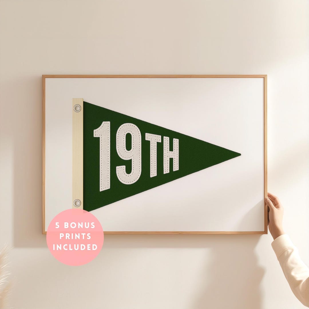 Golf Flag Print 19th Hole Flag Wall Art for Modern Office Golfer Poster ...