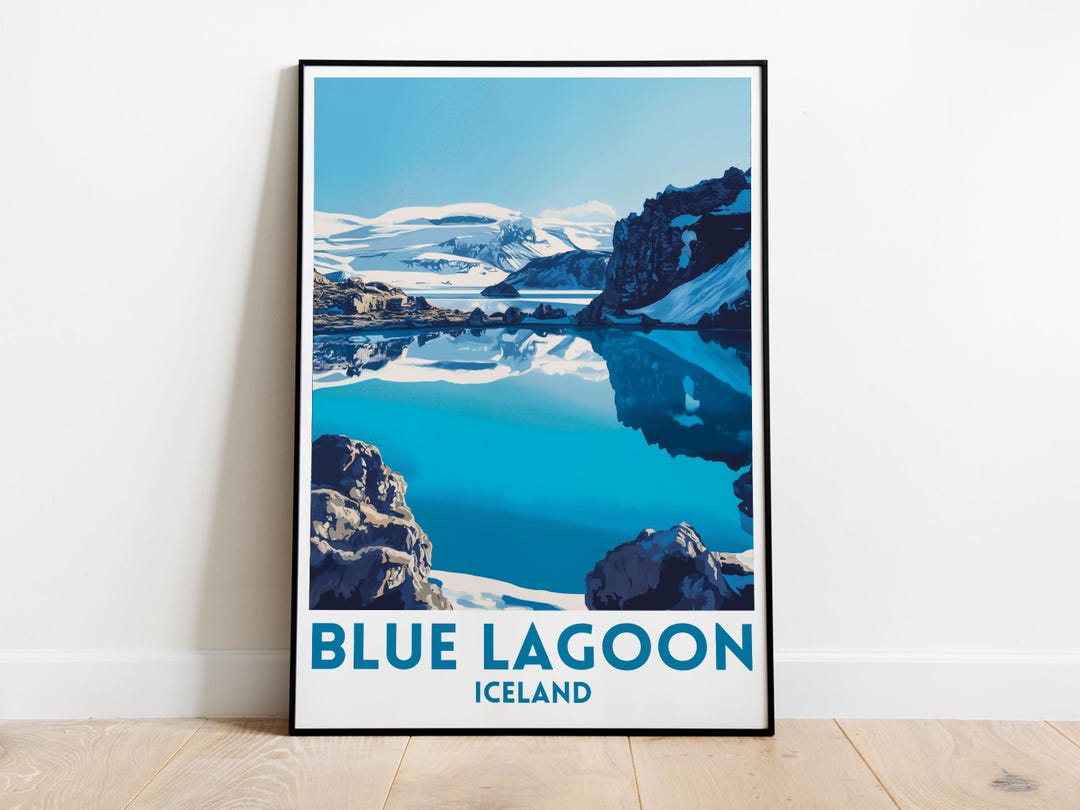 Blue Lagoon Travel Print - Iceland Landscape Wall Art, Nature Poster ...