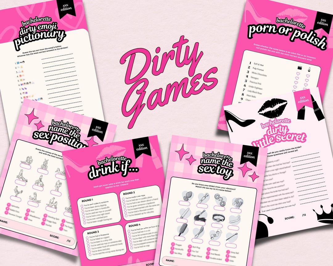 Pink Bachelorette Party Games: Dirty Hen Do Quiz (printable PDF ...