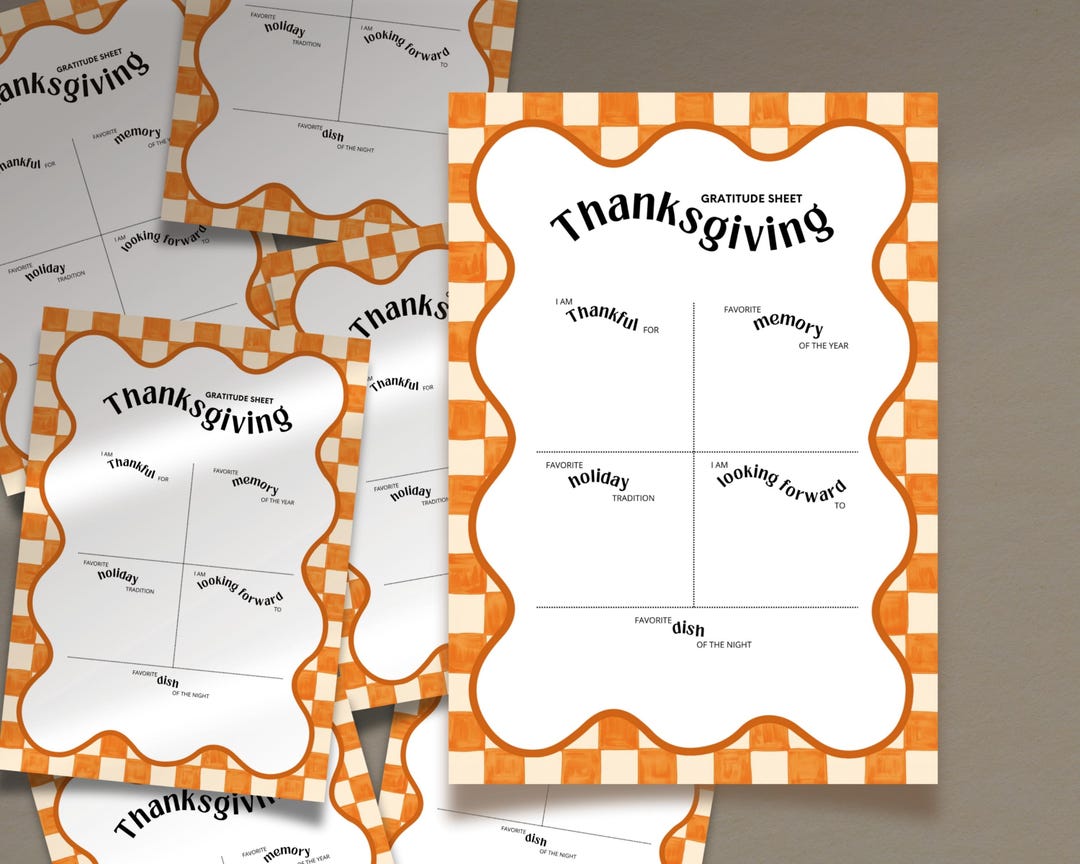 Thanksgiving Gratitude Sheet Thanksgiving Dinner Family Game Printable ...