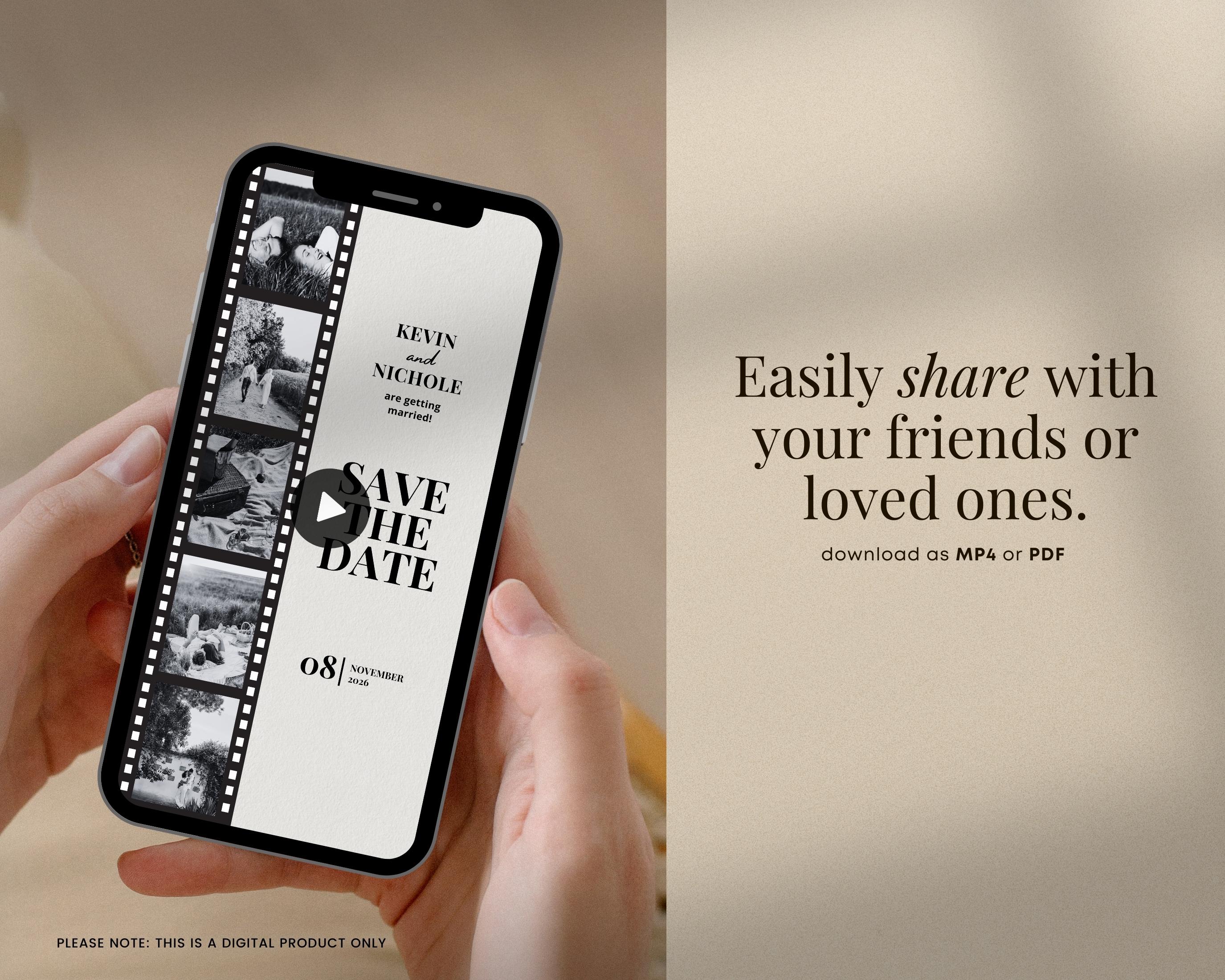 Canva Wedding Template Invitation Animated Save the Date Video Digital ...