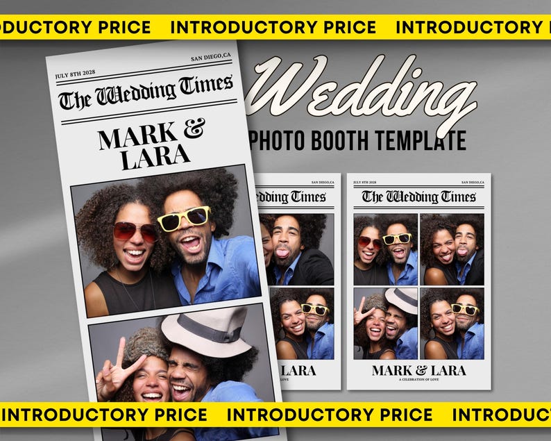 Wedding Photo Booth Strip Template Newspaper Photo Booth Layout Photo ...