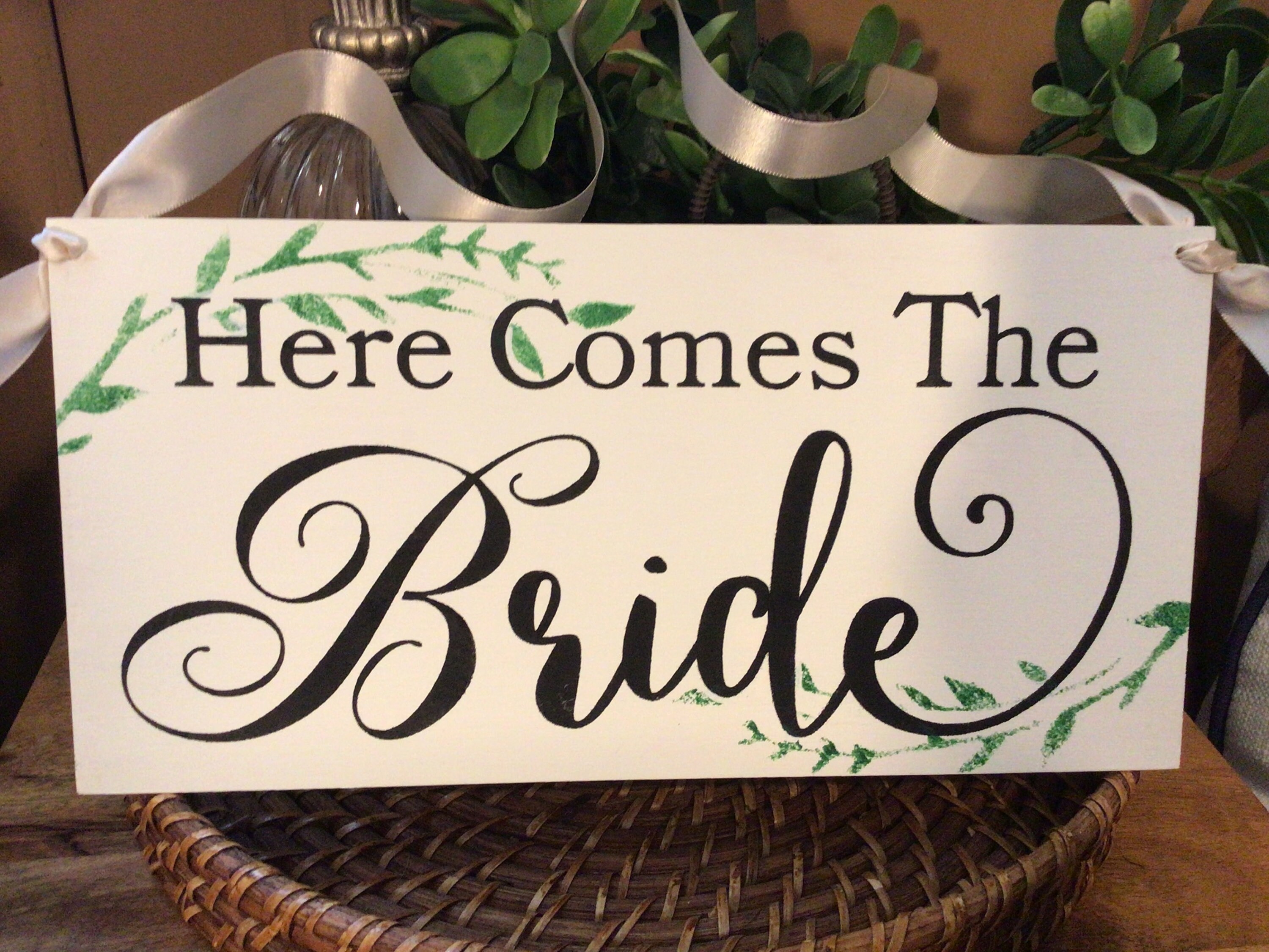 Wedding Ring Bearer or Flower Girl Sign Painted Ivory White | Etsy