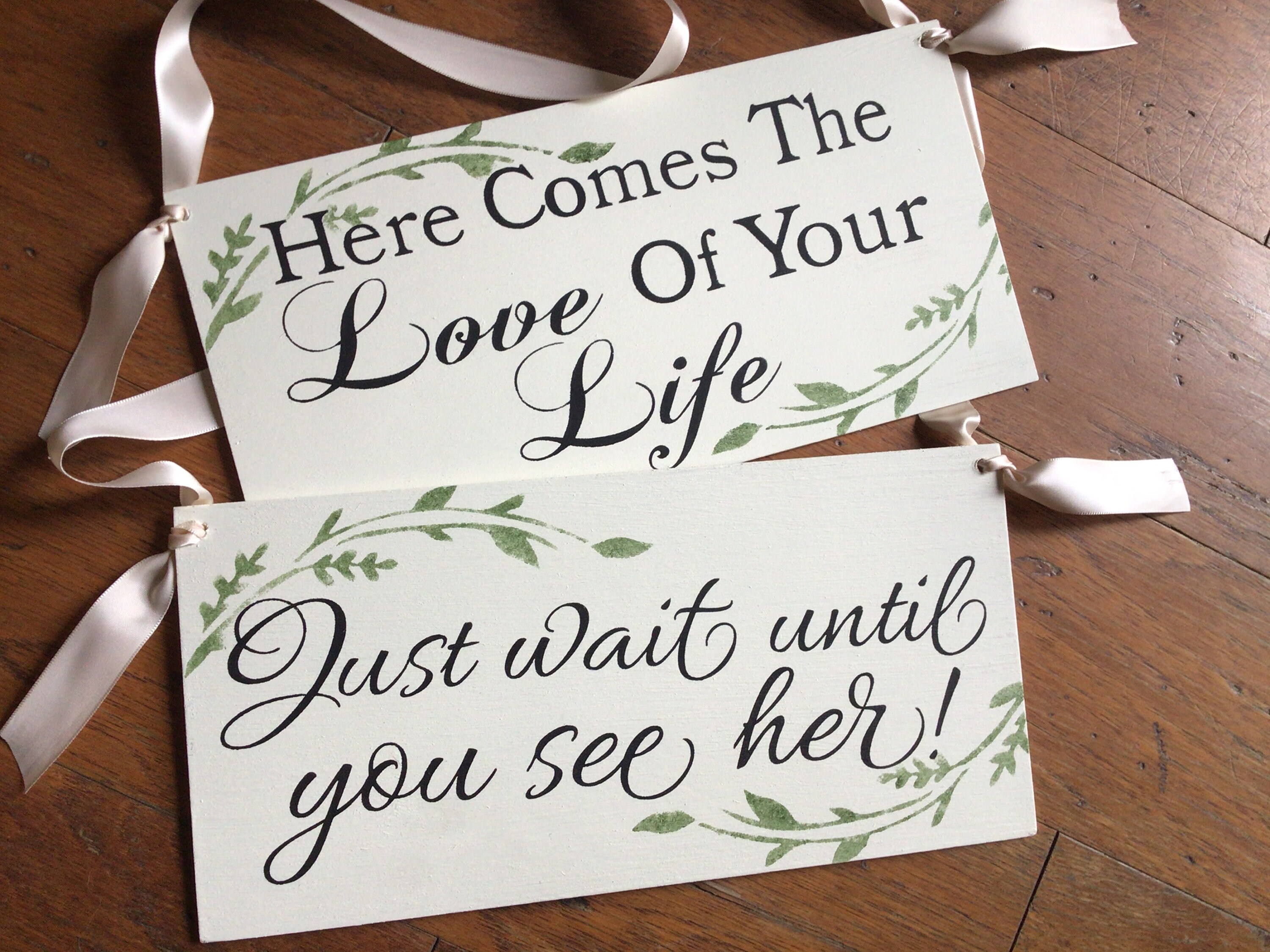 Hand Painted Ring Bearer Signs: Wedding Photo Props, Set of 2 - Etsy