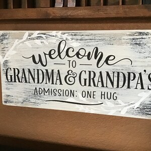 Grandma and Grandpas Welcome Sign, Grandparent Entryway Board, Plaque ...