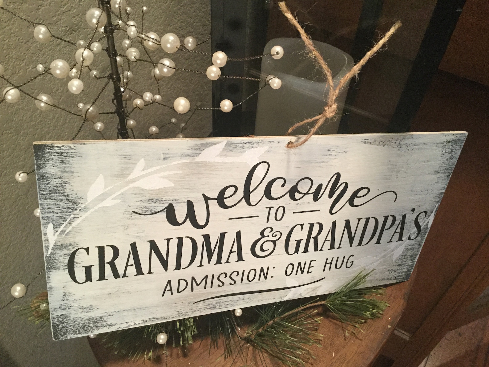 Grandma and Grandpas Welcome Sign, Grandparent Entryway Board, Plaque ...