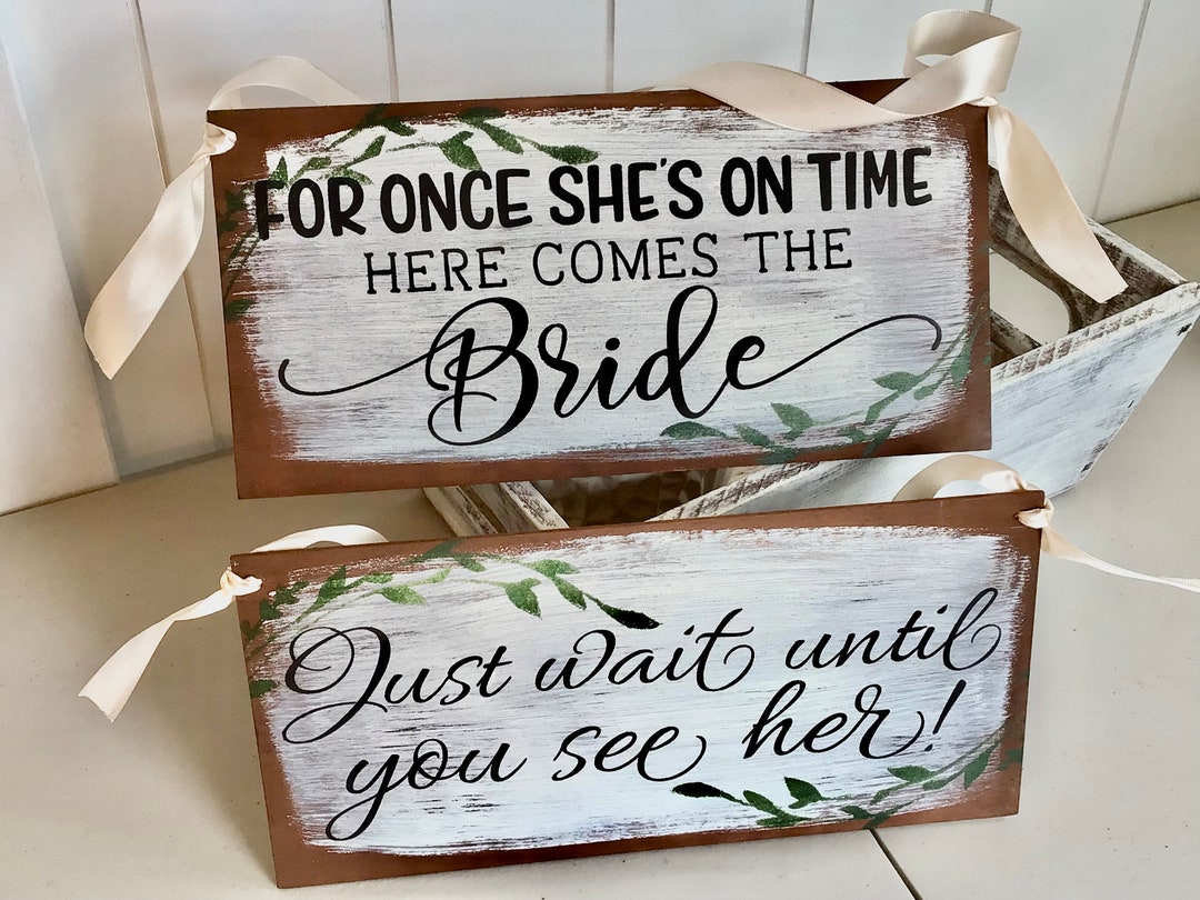 Hand Painted Ring Bearer Signs: Rustic Wedding Decor, Set of 2 - Etsy