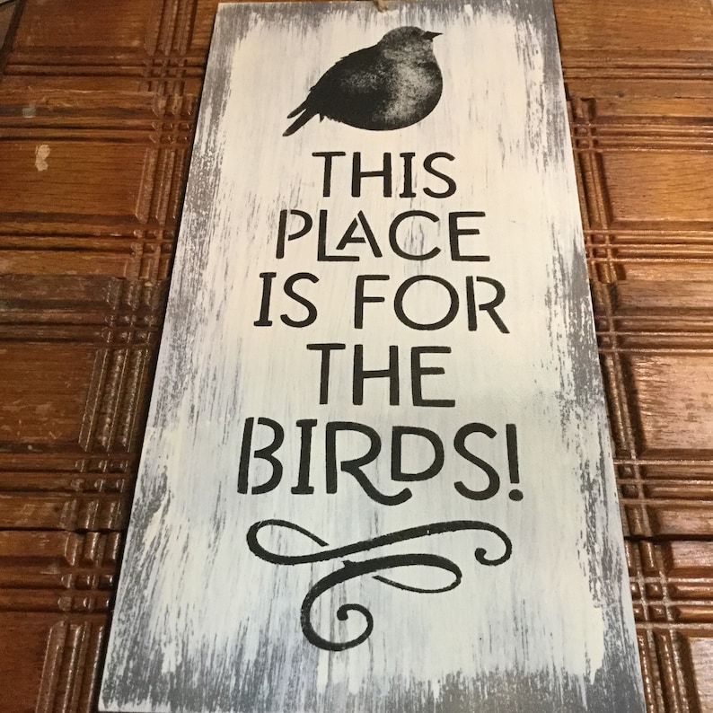 Bird Sign for the Home Funny Handpainted Wooden Bird Sign - Etsy