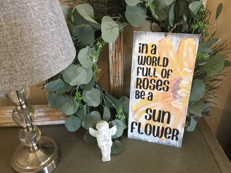 Sunflower Sign Wood Sunflower Art Sunflower Wall Sign in | Etsy