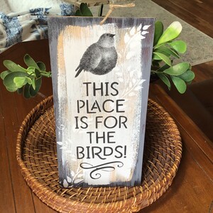 Bird Sign for the Home - Funny Handpainted Wooden Bird Sign - This ...