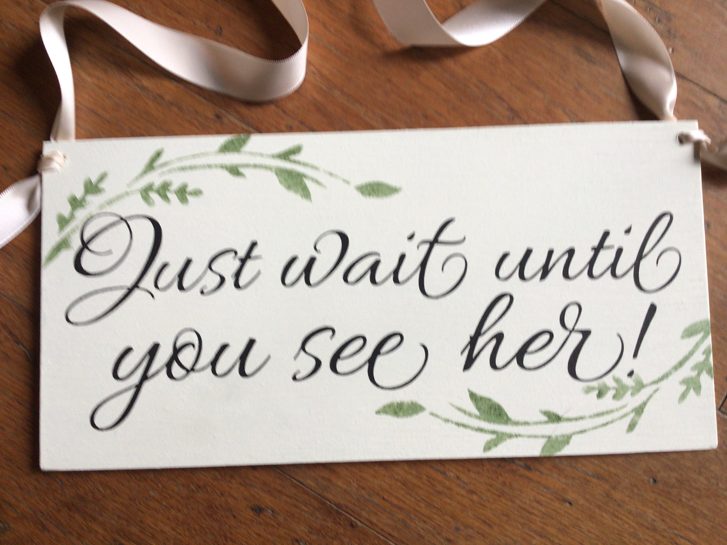 Just wait until you see her photo prop Ring bearer sign | Etsy Just wait until you see her photo prop Ring bearer sign | Etsy