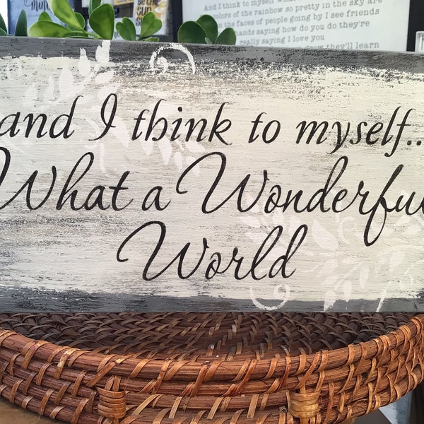 What a Wonderful World Sign - Etsy