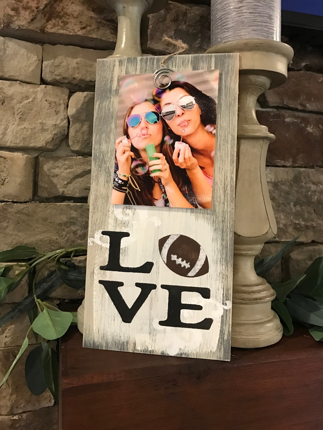 Football Sign- Football Picture Frame for Super Bowl Party Picture ...